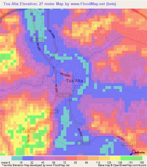 Elevation Of Toa Alta Puerto Rico Elevation Map Topography Contour