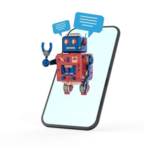 premium photo chatbot or assistant robot chat with speech bubble