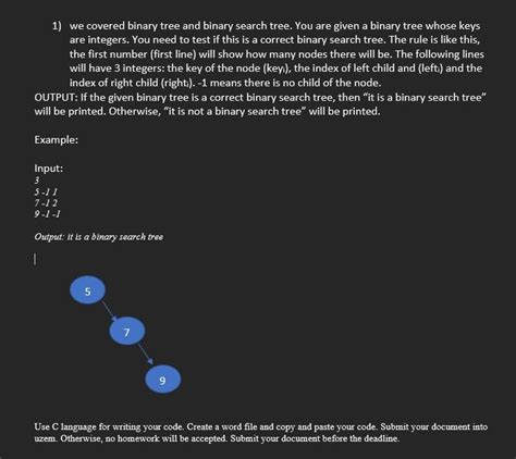 Solved 1 We Covered Binary Tree And Binary Search Tree You