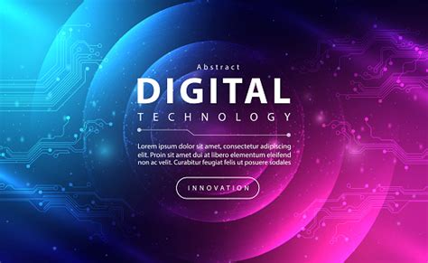 디지털 기술 배너 핑크 블루 배경 개념 기술 라인 조명 효과 추상 기술 혁신 미래 데이터 인터넷 네트워크 빅 데이터 라인 도트 연결 일러스트 레이 션 벡터 0명에 대한 스톡