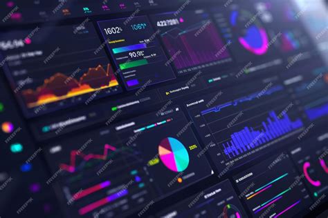 Premium Photo Abstract Futuristic Dashboard Ui With Realtime Data