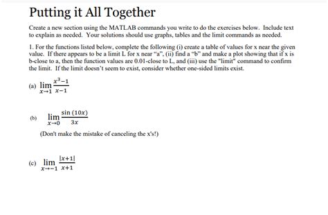 Solved Putting It All Together Create A New Section Using Chegg