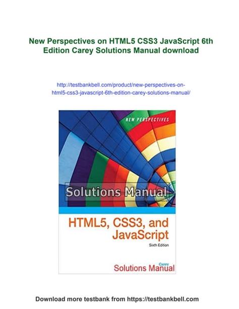 New Perspectives On Html5 Css3 Javascript 6th Edition Carey Solutions