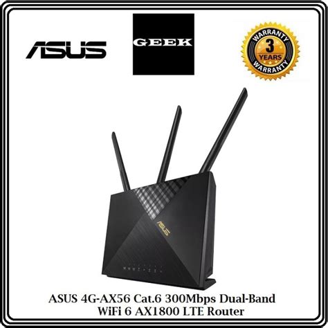 Asus G Ax Cat Mbps Dual Band Wifi Ax Lte Router Years Local Warranty Lazada