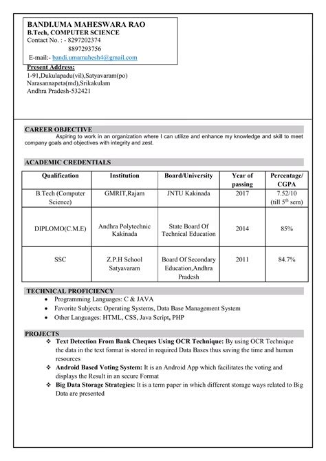 mahesh resume pdf