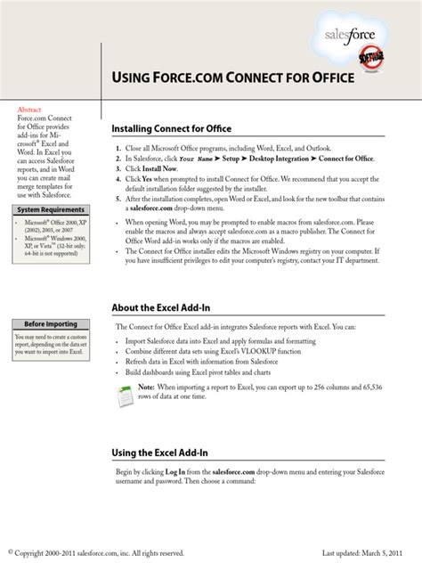 Salesforce Office Edition Cheatsheet Pdf