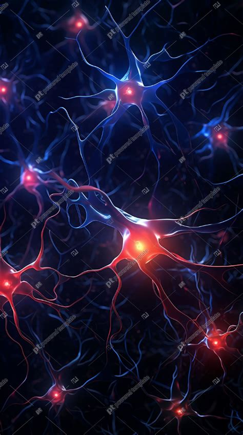 Glowing Neural Network Conceptual Illustration Of Neuron Cells In Abstract Dark Space Ai Image