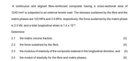 Solved A Continuous And Aligned Fibre Reinforced Composite