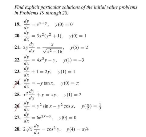 Solved Find Explicit Particular Solutions Of The Initial