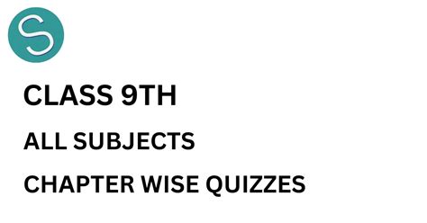 Online Quiz For Class 9th All Subjects