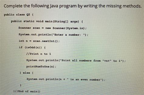 solved complete the following java program by writing the