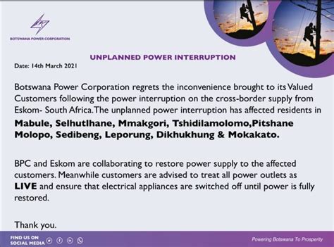 Bwgovernment Unplanned Power Interruption