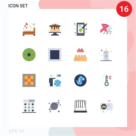 16 Universal Flat Colors Set For Web And Mobile Applications Drink Ribbon Sweets Health Mobile