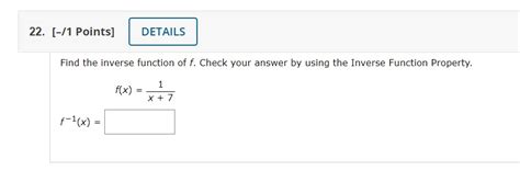 solved find the inverse function of f ﻿check your answer by