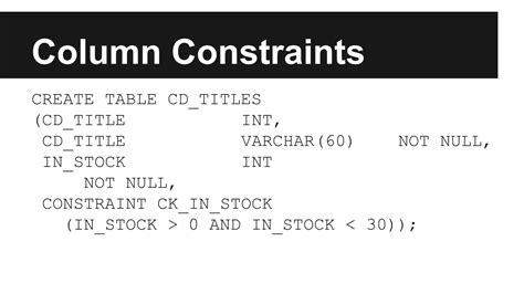 Sql Creating And Altering Tables Pptx
