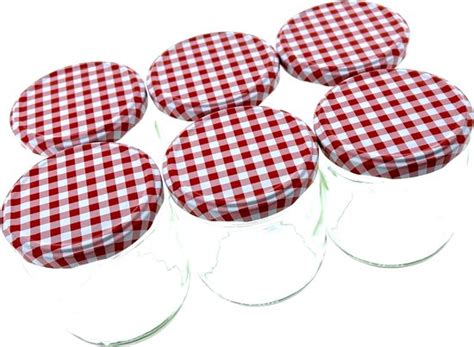 Confituurpot Jampot Inmaakpot Met Geruite Schroefdeksel Van 425 Ml 8