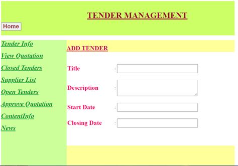 Tender Management System Aspnet Project The Digi Mart