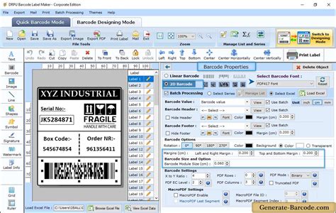Design And Print Pdf417 Barcode Font Generate