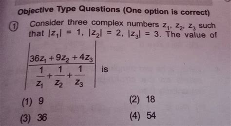Objective Type Questions One Option Is Correct Filo