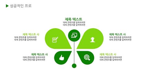 녹색 배경의 네 잎 클로버 다이어그램 ppt 템플릿 무료 다운로드 slidesdocs