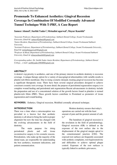 pdf promenade to enhanced aesthetics gingival recession coverage in