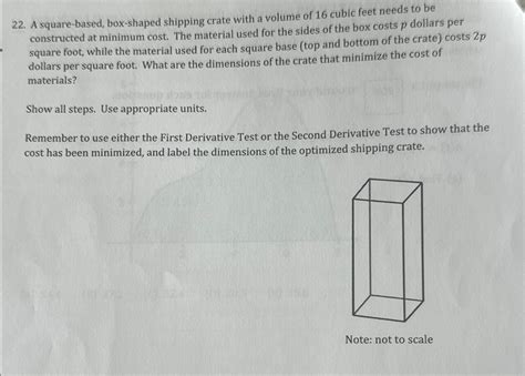 solved a square based box shaped shipping crate with a