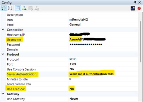 Unable To Rdp Vm Using Aad Accountcredentials With Mremote The Login Attempt Failed The M