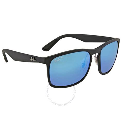 Ray Ban Chromance Polarized Blue Mirror Square Unisex Sunglasses Rb4264