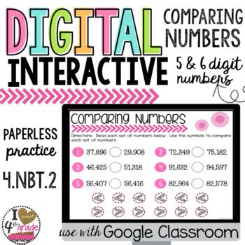 Comparing Numbers For Google Classroom By I HEART Th Grade TpT