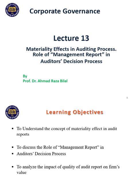 Lec 13 Audit Reports Pdf Sarbanes Oxley Act Auditors Report