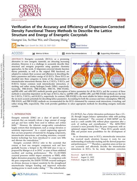 Pdf Verification Of The Accuracy And Efficiency Of Dispersion Corrected Density Functional
