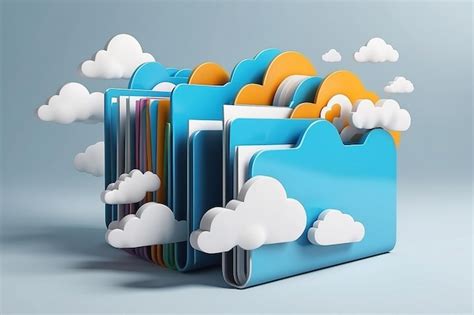 File Folders Document With Cloud Computing Technology Symbol Online