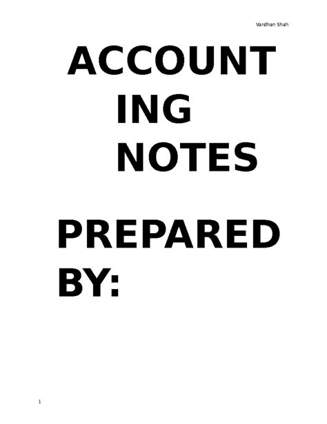 Igcse Accounting Notes Chapters 1 10 Overview And Key Terms Studocu