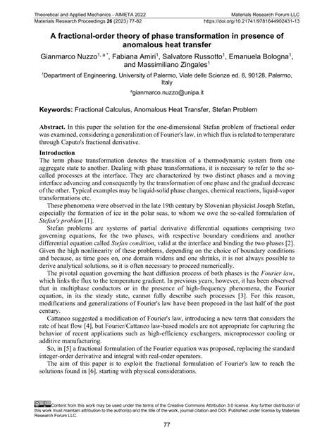 Pdf A Fractional Order Theory Of Phase Transformation In Presence Of