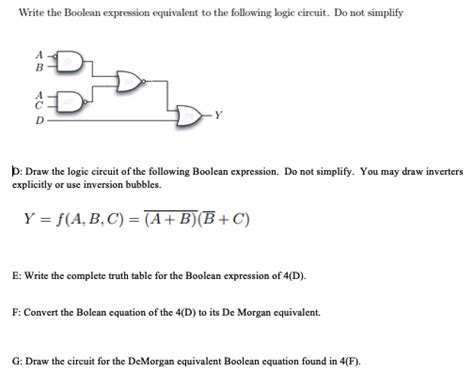 Solved Write The Boolean Expression Equivalent To The