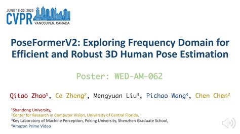 Cvpr23 Poseformerv2 Exploring Frequency Domain For Efficient And