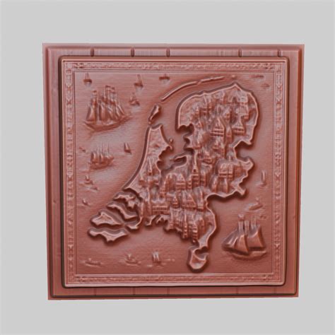 Archivo 3d Netherlands Map Topography For Cnc Router Laser And 3d Printer 🇳🇱 ・modelo Para