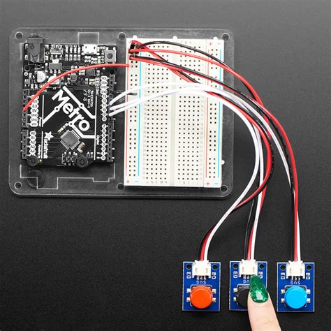 adafruit 4431 stemma wired tactile push button pack 5 color pack