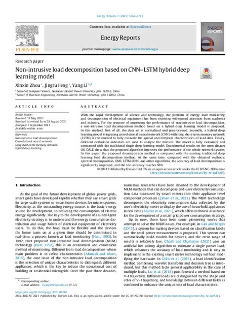 pdf non intrusive load decomposition based on cnn lstm hybrid deep