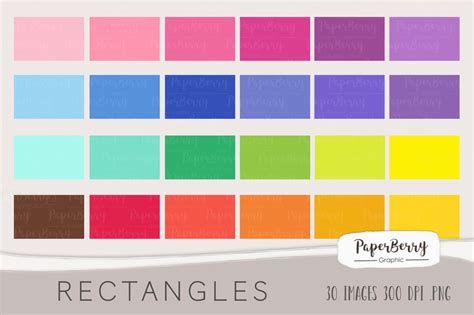 Rectangles 2d Shapes Clipart Graphic By Paperberrygraphic · Creative