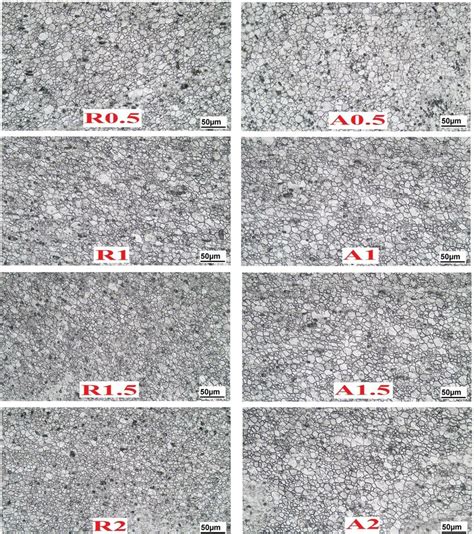 distribution of sz microstructure for welded specimens using ap fsw and