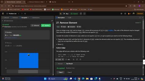 How I Solved The Remove Element Problem On Leetcode Vivek Kumar Posted On The Topic Linkedin