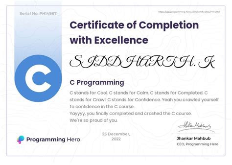 siddharth k ️ on linkedin c advanced certificate