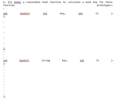 enter a reasonable hash function to calculate a hash