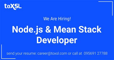 toxsl technologies on linkedin hiring career job vacany nodejs