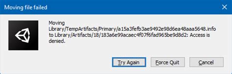 Moving File Failed During Import Improve Handling Of This Case Unity Engine Unity Discussions