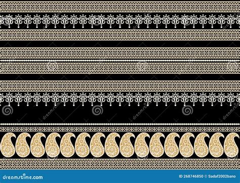 Digital Textile Design Pattern Boder Stock Illustration Illustration