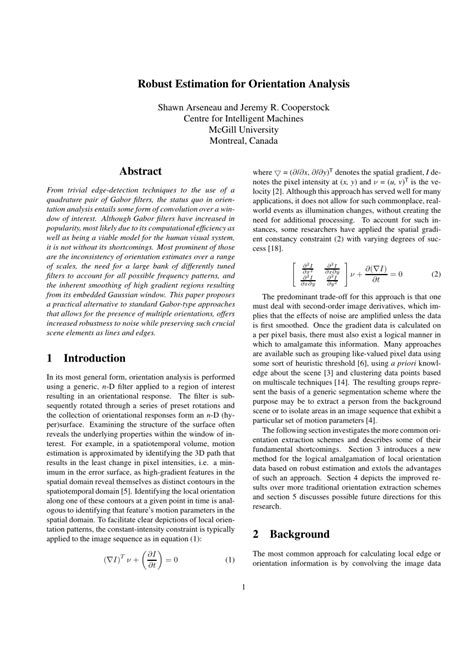 Pdf Robust Estimation Of Orientation For Texture Analysis