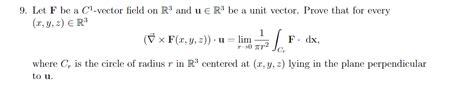 Solved Let F Be A C Vector Field On R And UR Be A Unit Chegg