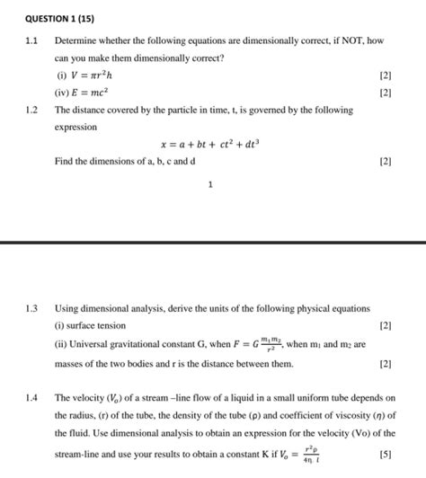 Solved 1 1 Determine Whether The Following Equations Are